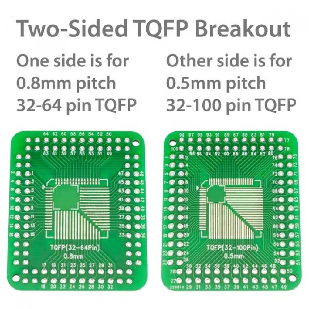 TQFP SMD Breakout for 0.8mm pitch and 0.5mm pitch