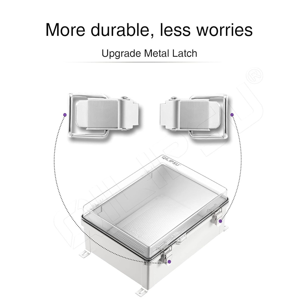 Enclosure Clear Top Hinged 410x310x180mm IP65 Waterproof