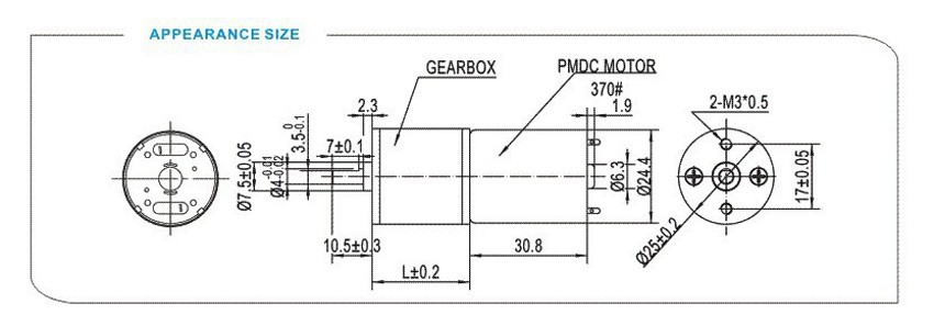 DC Motor 12V 300rpm Center Shaft